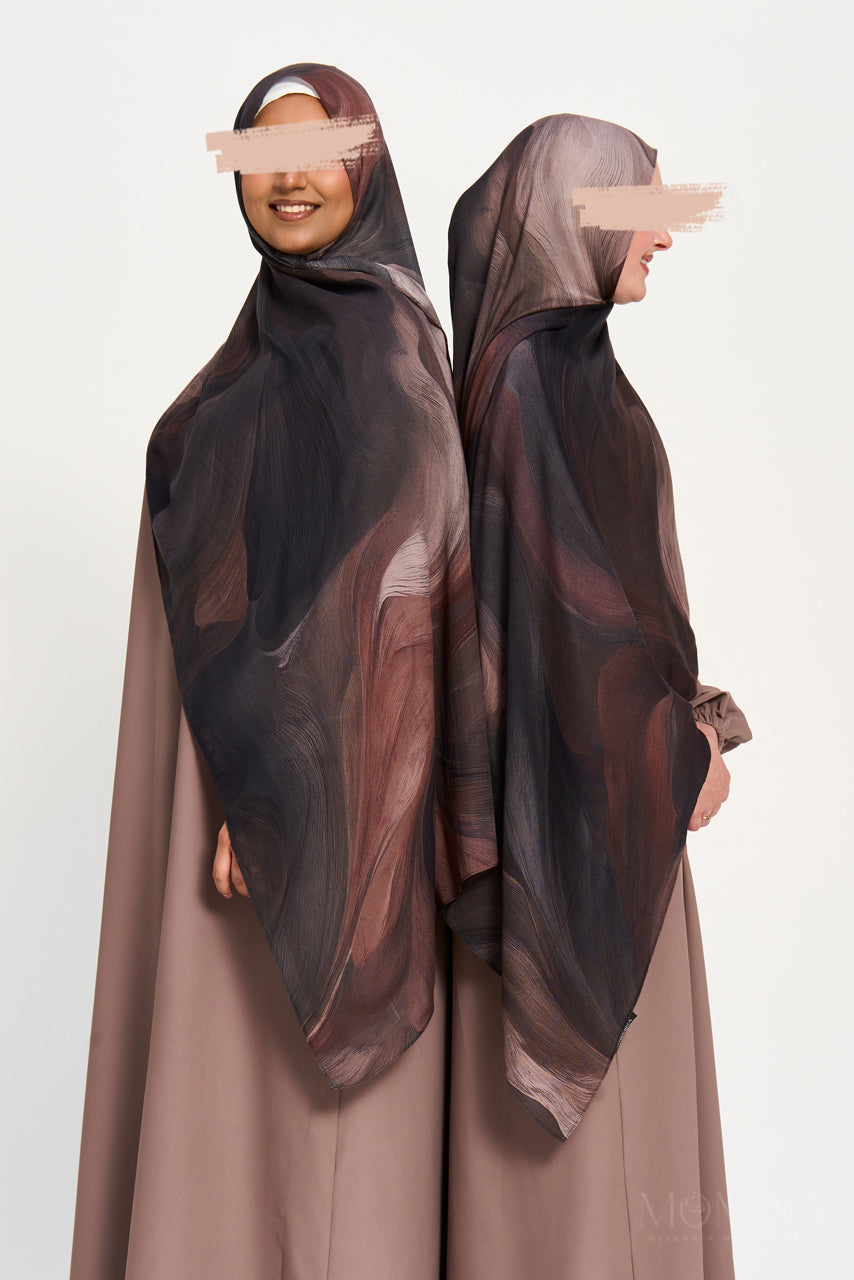 Printed Modal Hijab - Painted Clay | Momina Hijabs